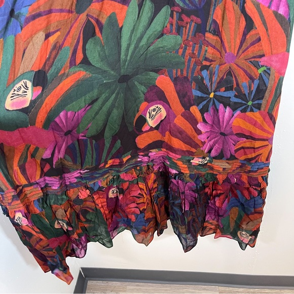 FARM Rio | Dresses | Nwt Farm Rio Bird Flowers Tiered Maxi Dress Jungle ...